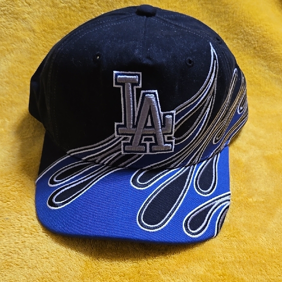 Mitchell & Ness | Accessories | La Logo Black And Blue Cap | Poshmark